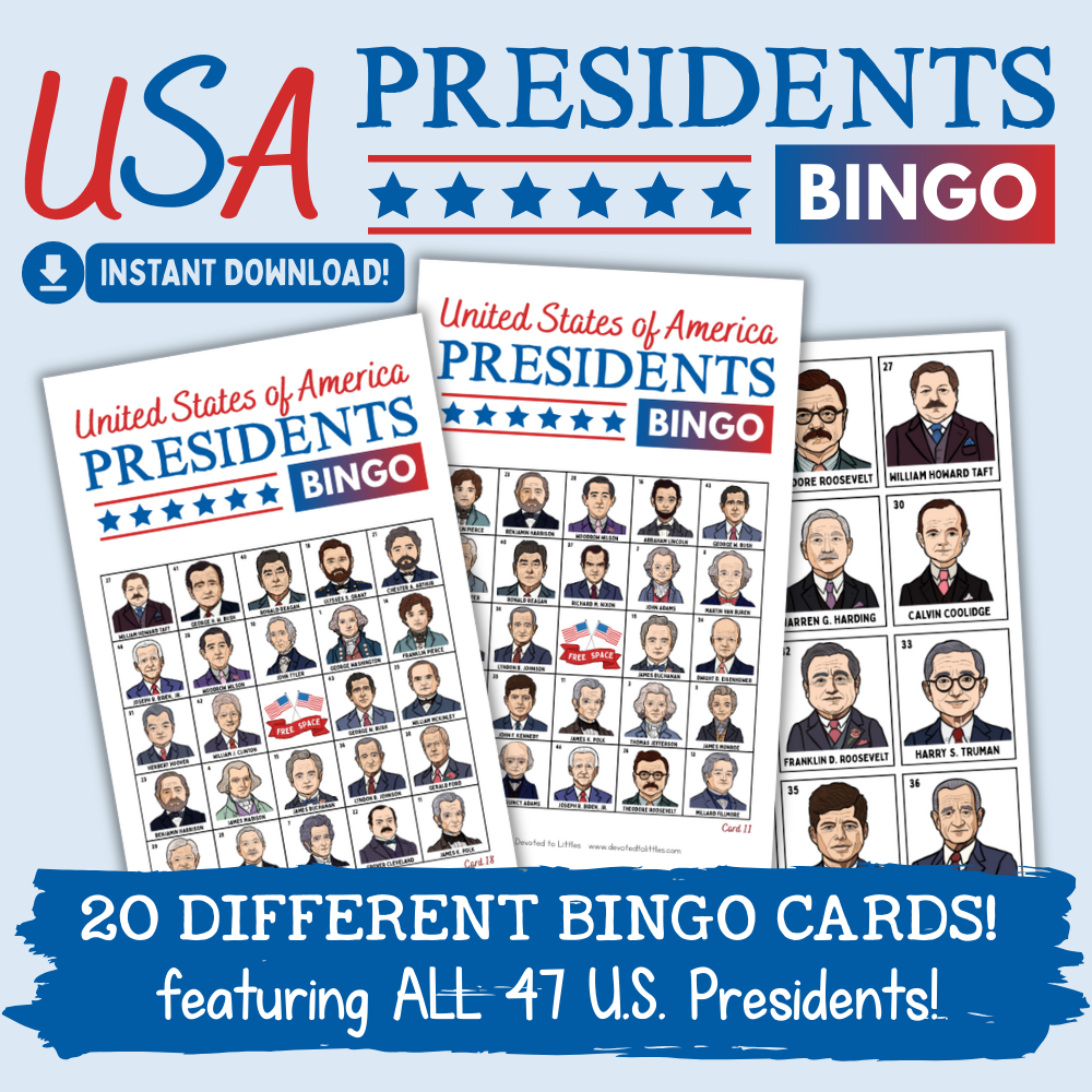 U.S. Presidents Bingo Game – Devoted to Littles